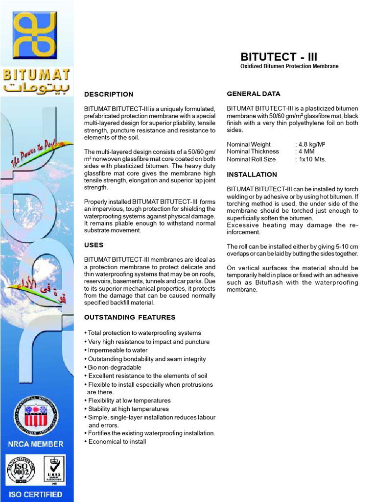 Bitutect 3 | PDF | Fiberglass | Building Engineering