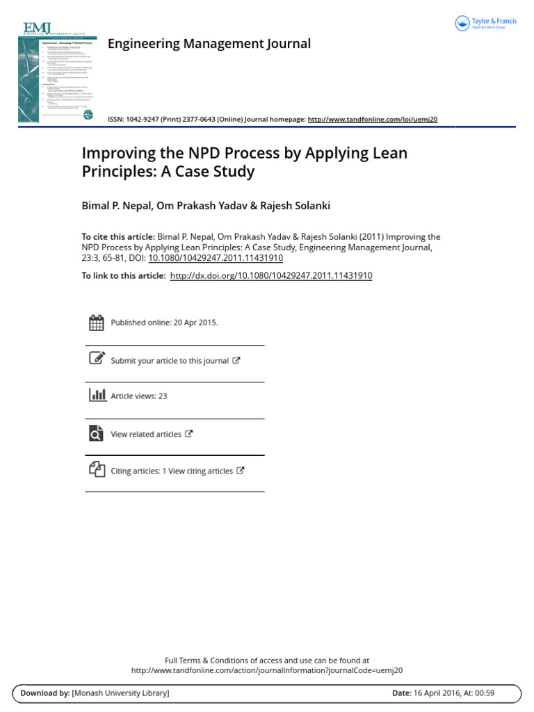 Improving The New Product Development Process | PDF | New Product Development | Lean Manufacturing