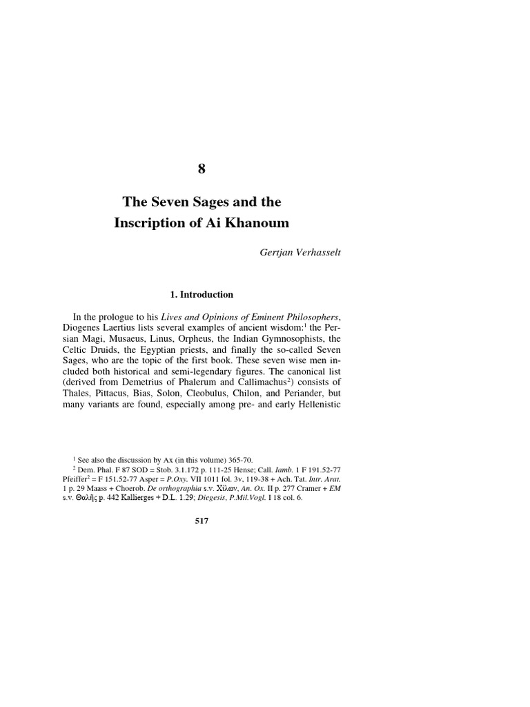 Seven Sages of Ancient Greece | PDF | Delphi | Ancient Greeks