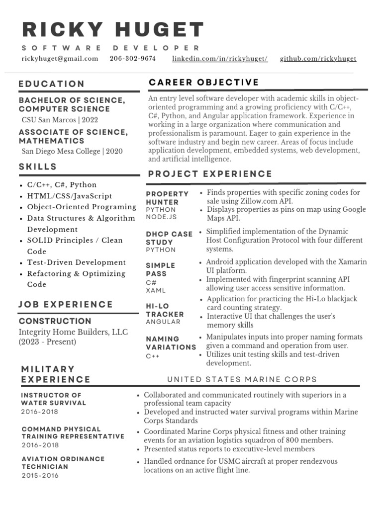 resume rickyhuget | PDF | Python (Programming Language) | Application Software