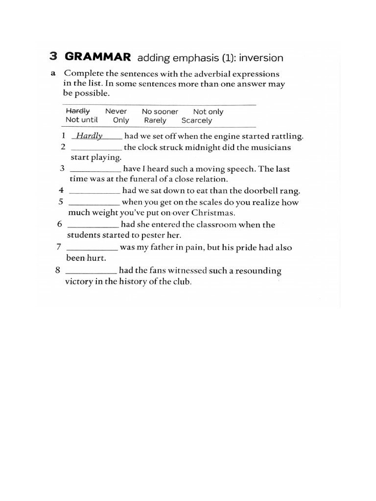 Adding Emphasis - Inversion Exs | PDF