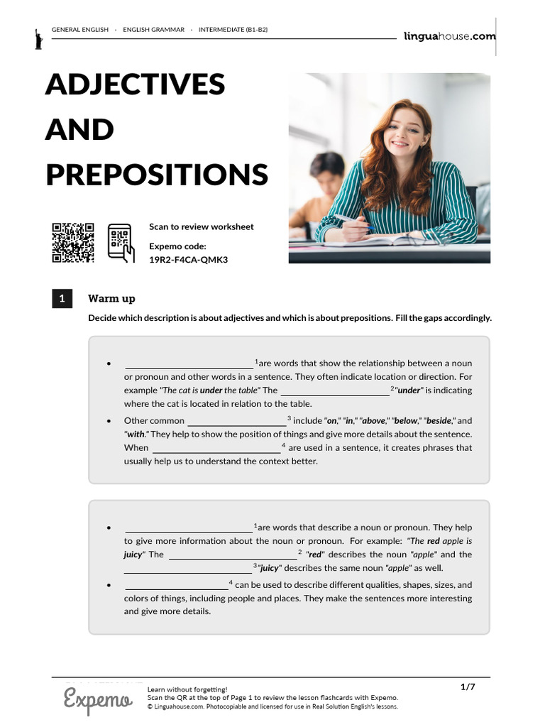Adjectives and Prepositions Guide | PDF | Noun | Pronoun