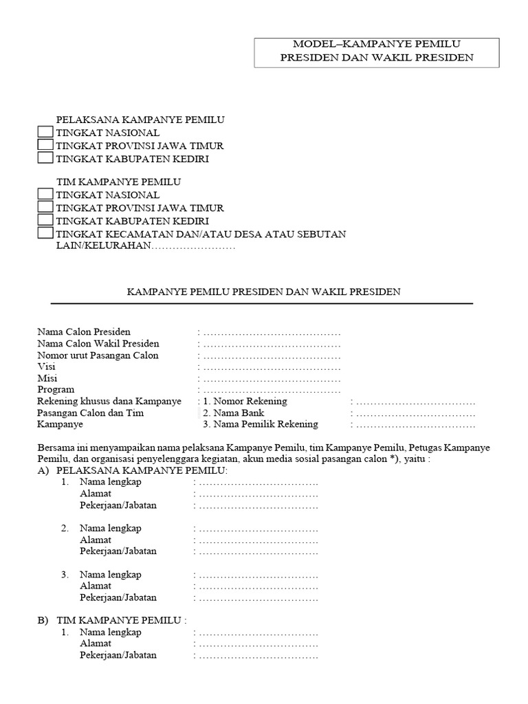Model Kampanye Pemilu PPWP 2024 | PDF