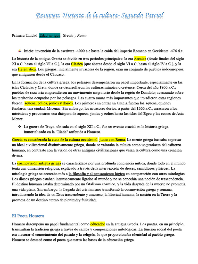 Resumen 2 Parcial HDC | PDF | imperio Romano | Edades medias