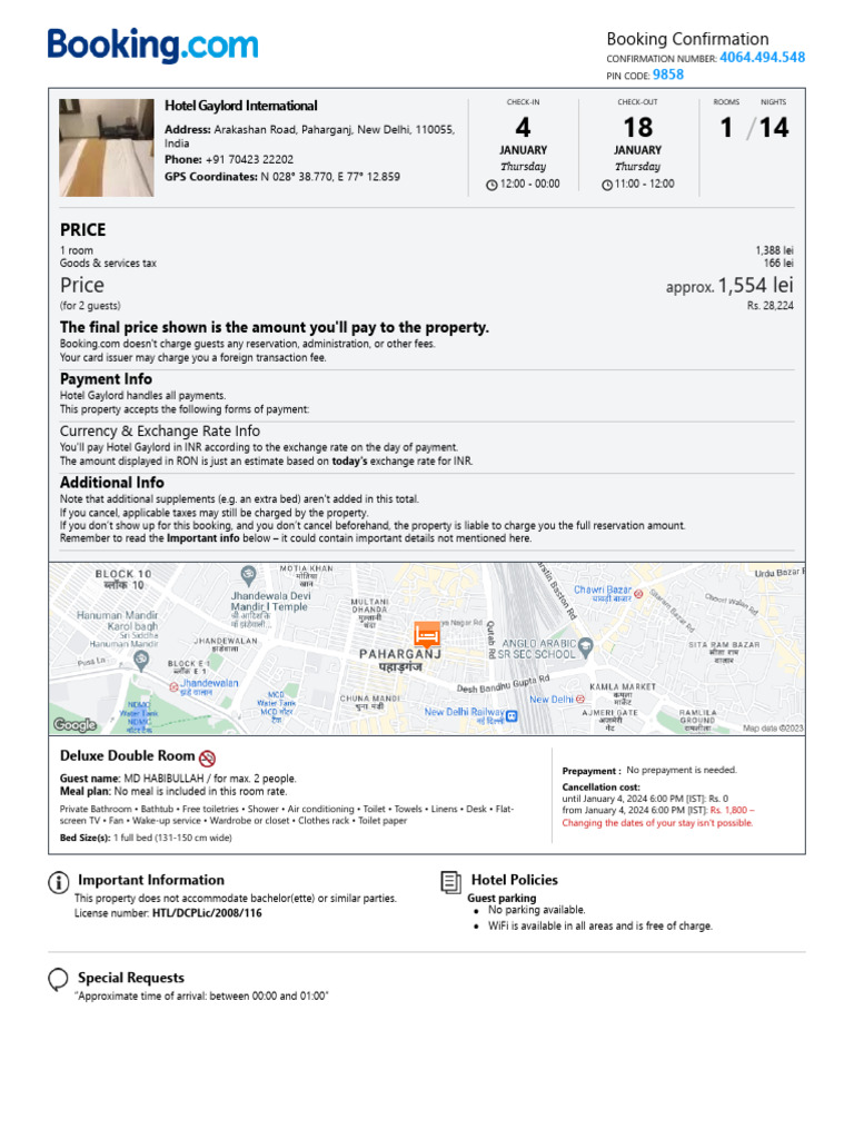 Booking Confirmation | PDF | Service Industries | Money