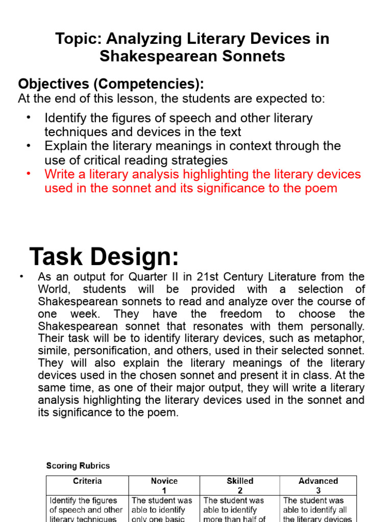 Analyzing Shakespearean Sonnets | PDF