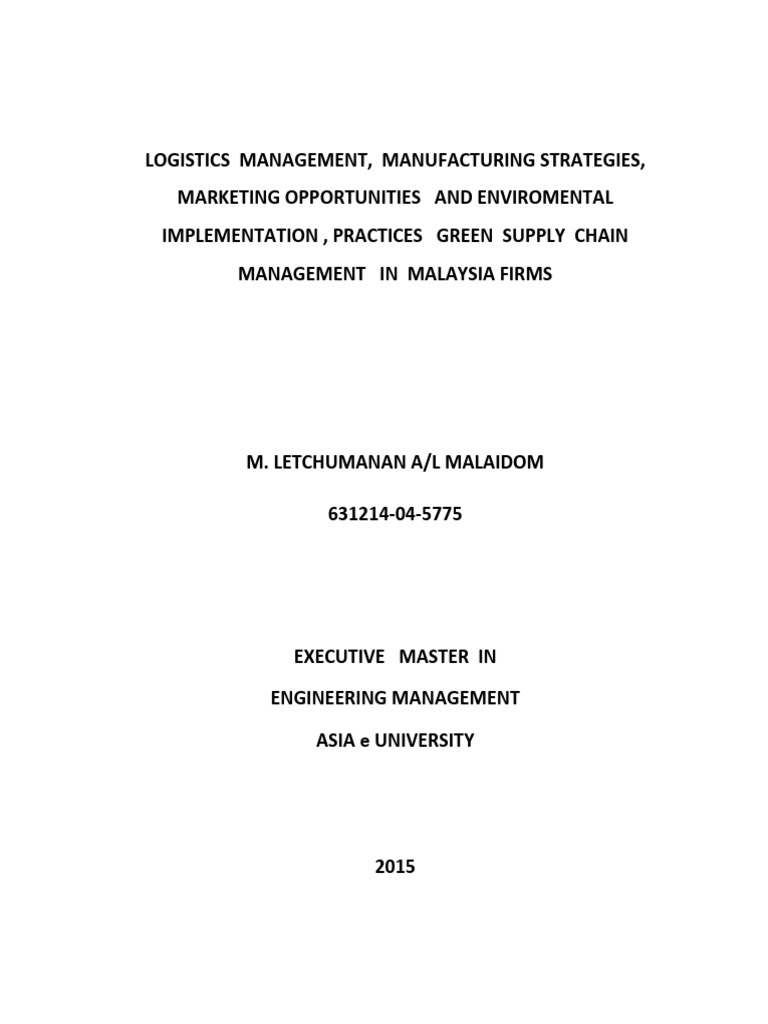 Sample - Project Paper | PDF | Supply Chain Management | Supply Chain