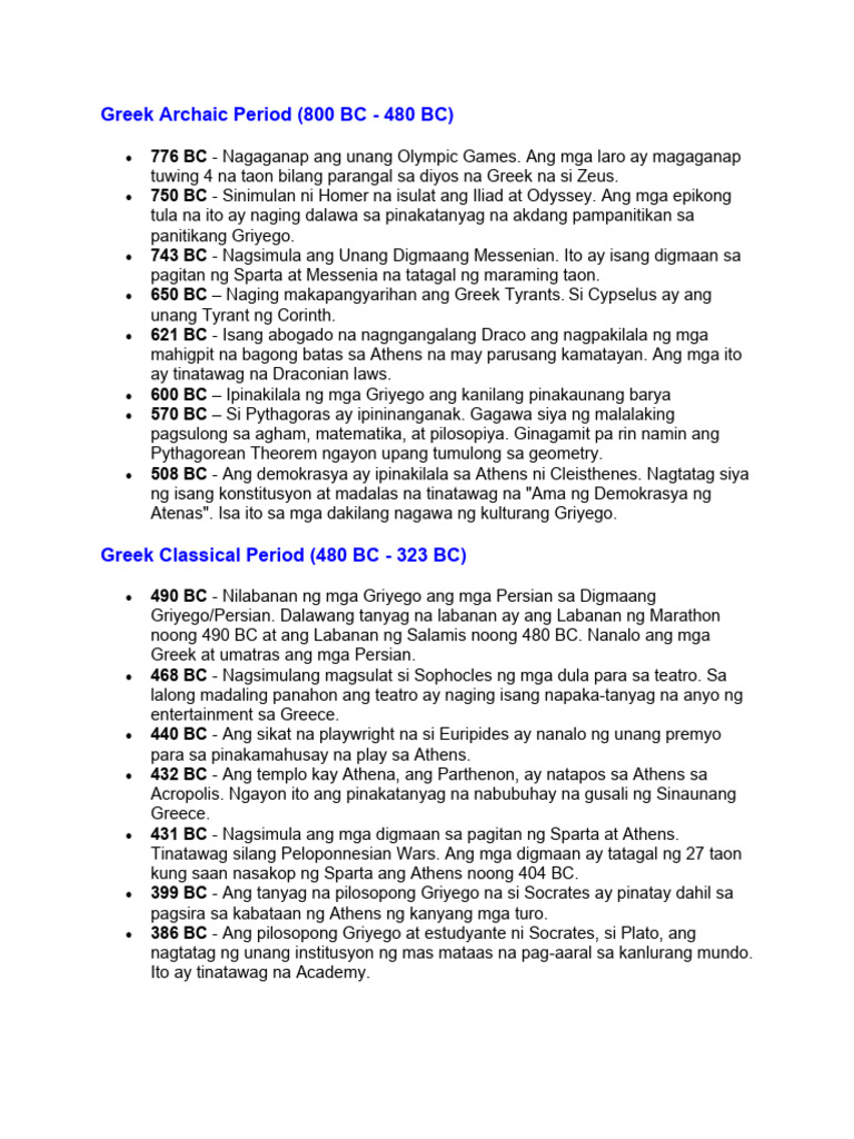 Greek Archaic Period | PDF