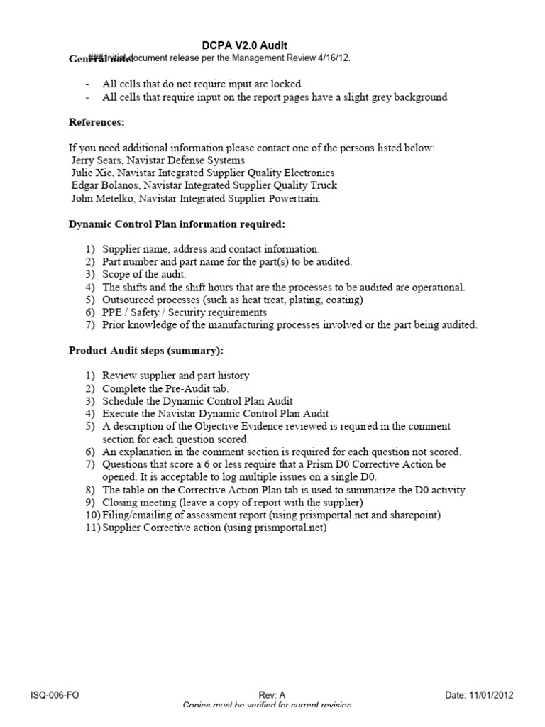 DCPA - Dynamic Control Plan Audit | PDF | Audit | Information DCPA - Dynamic Control Plan Audit | PDF | Audit | Information