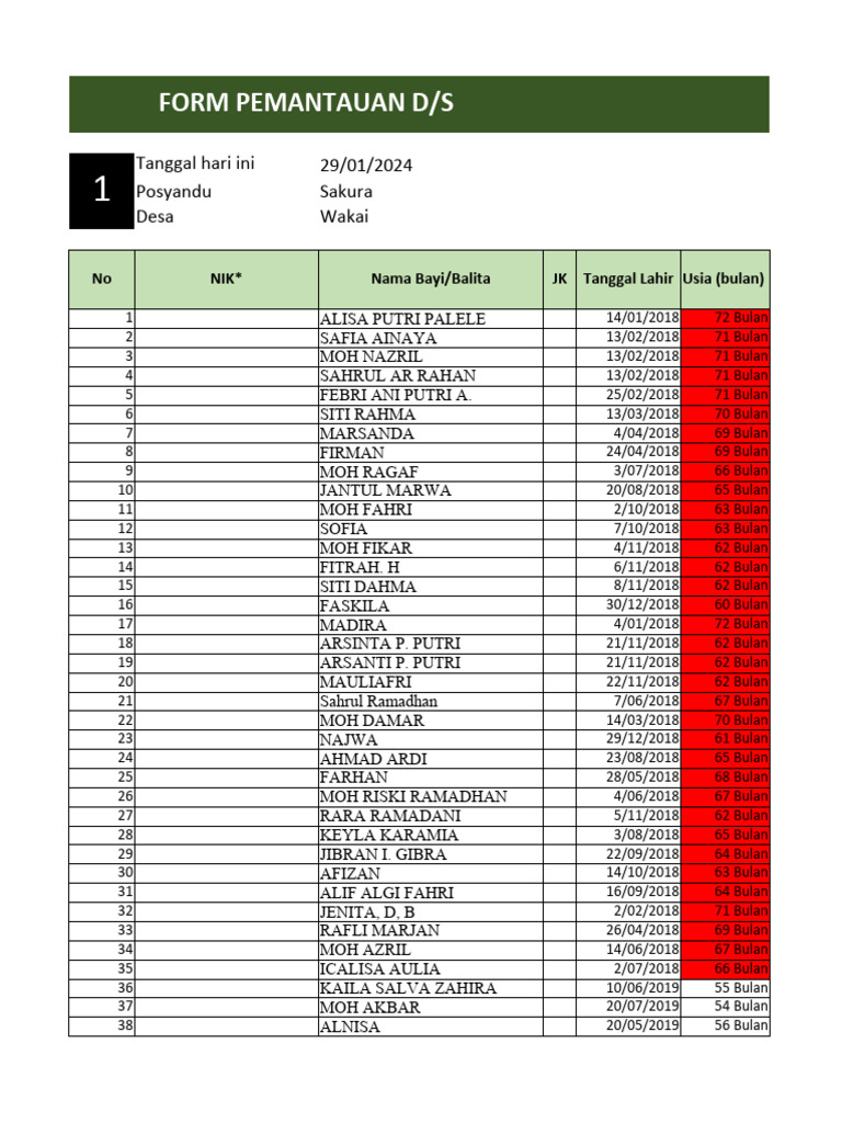 FORM DATABASE Wakai 2024 Promkes | PDF