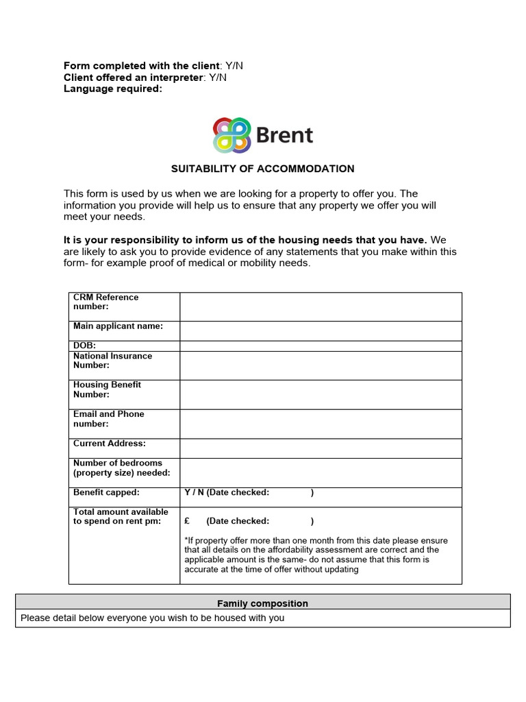 Suitability Form 2021 | PDF | Debt | Child Care