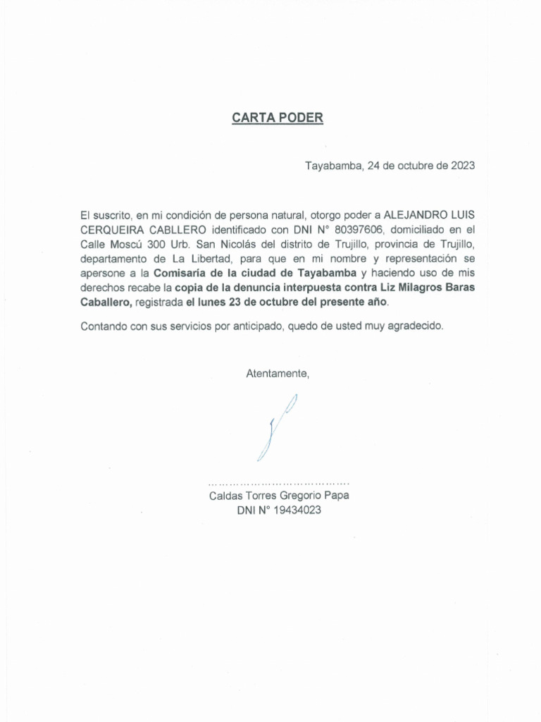 Carta Poder Luis | PDF
