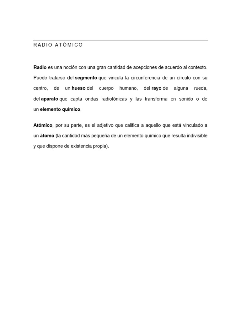 Radio Atómico | PDF | Fuerza | Átomos