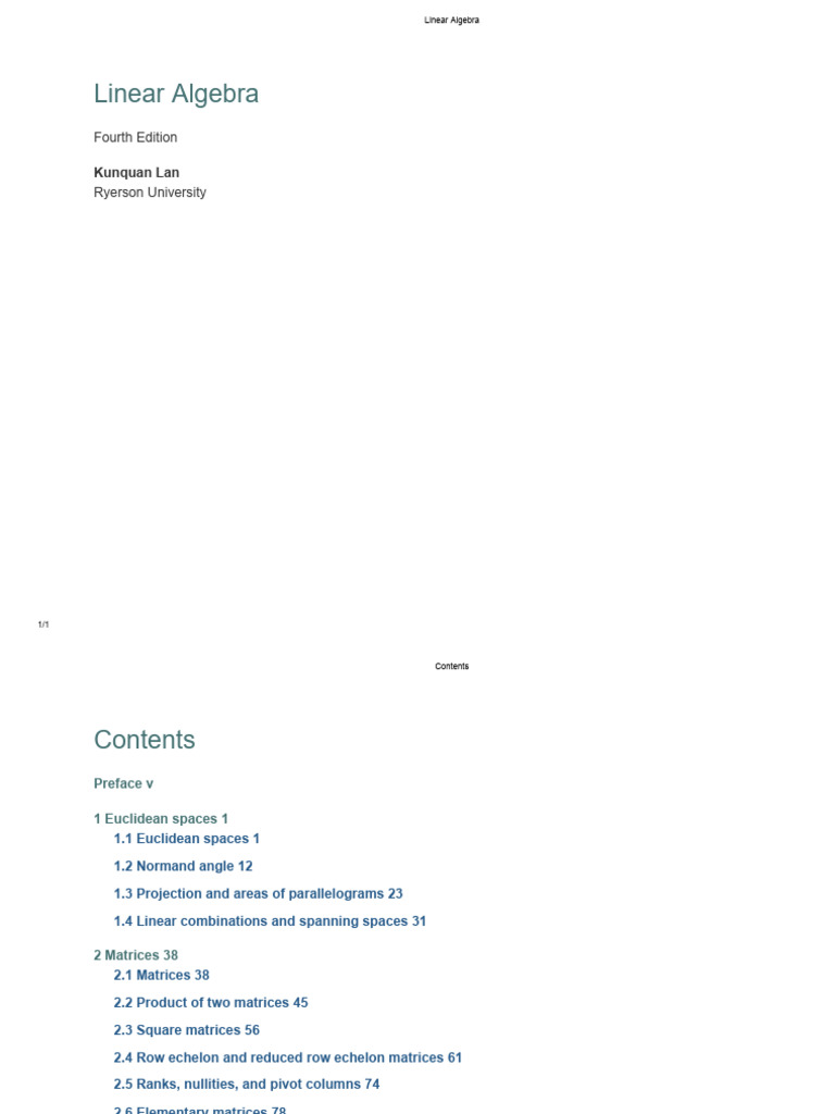 Linear Algebra 4nbsped 9781269431460 Compress | PDF | Matrix (Mathematics) | Determinant