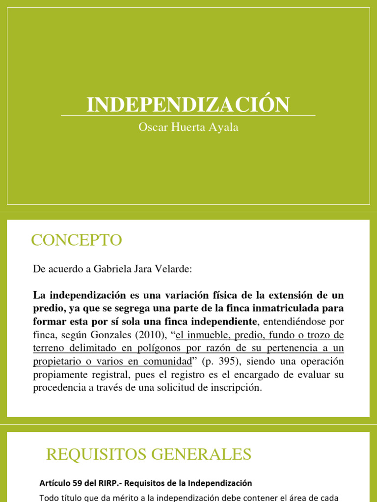Independización de Predios | PDF | Propiedad | Caso de ley