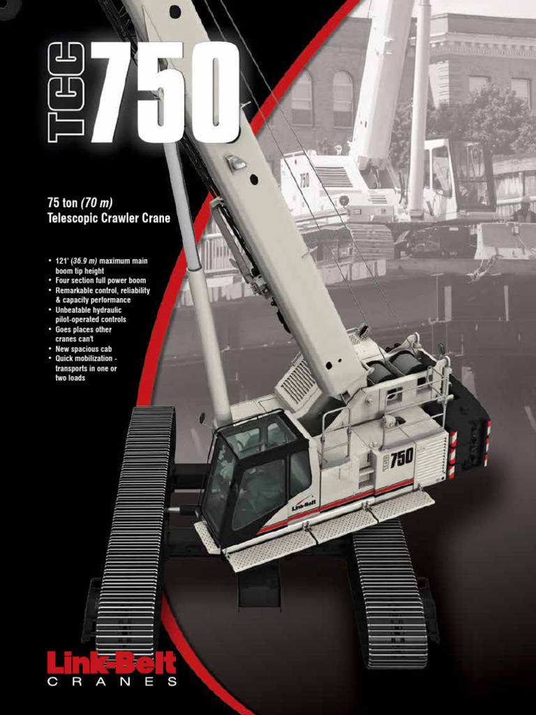 Linkbelt TCC 750 Telescopic Crawler Cranes Brochure | PDF | Crane (Machine) | Horsepower