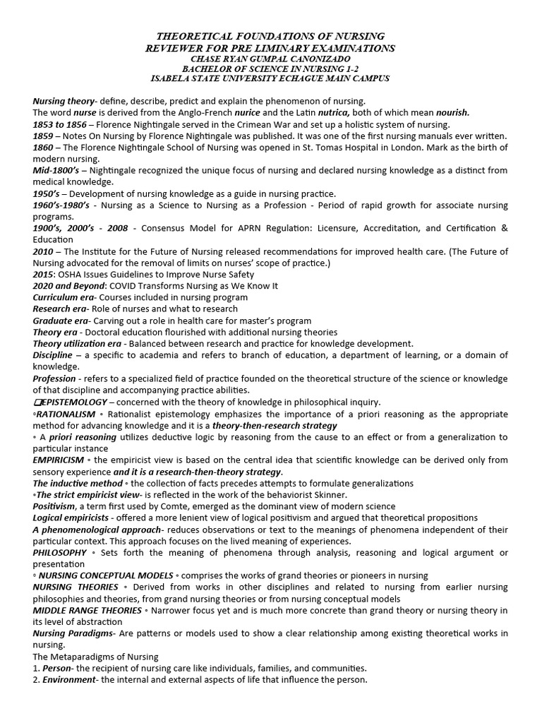 TFN Prelims Reviewer | PDF | Empiricism | Theory