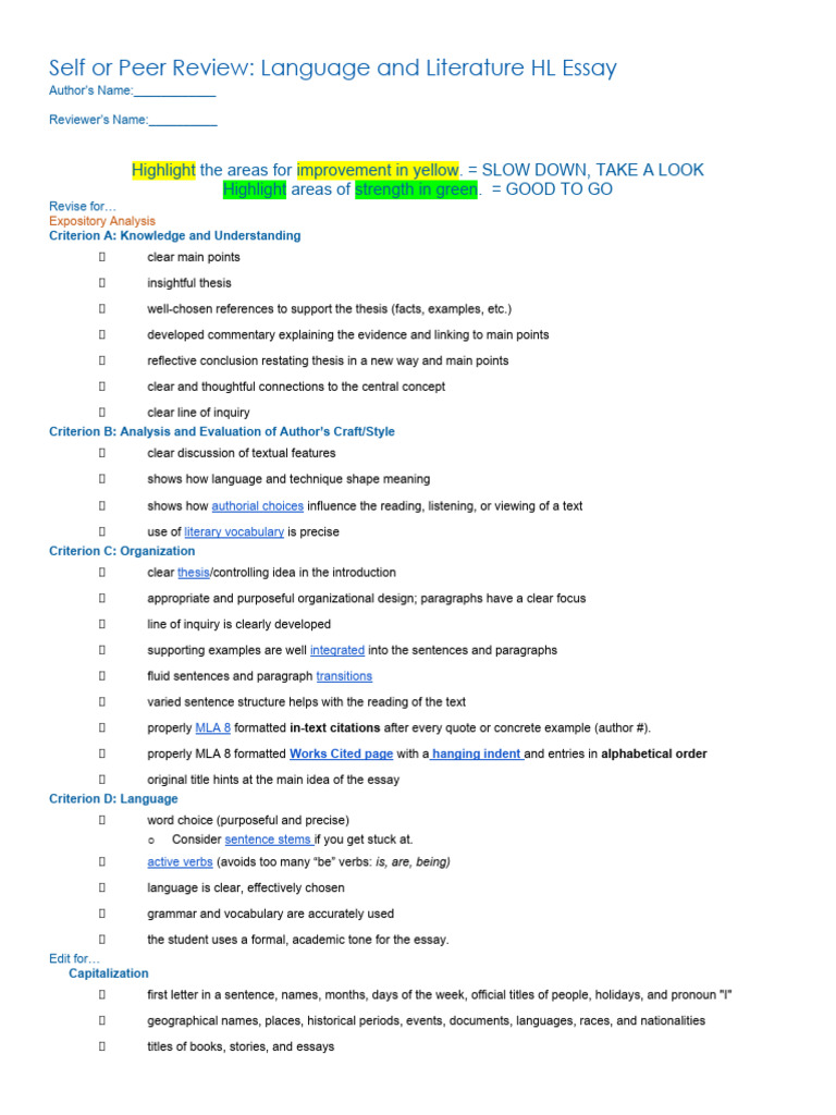 Language and Literature HL Essay Review | PDF | Human Communication ...