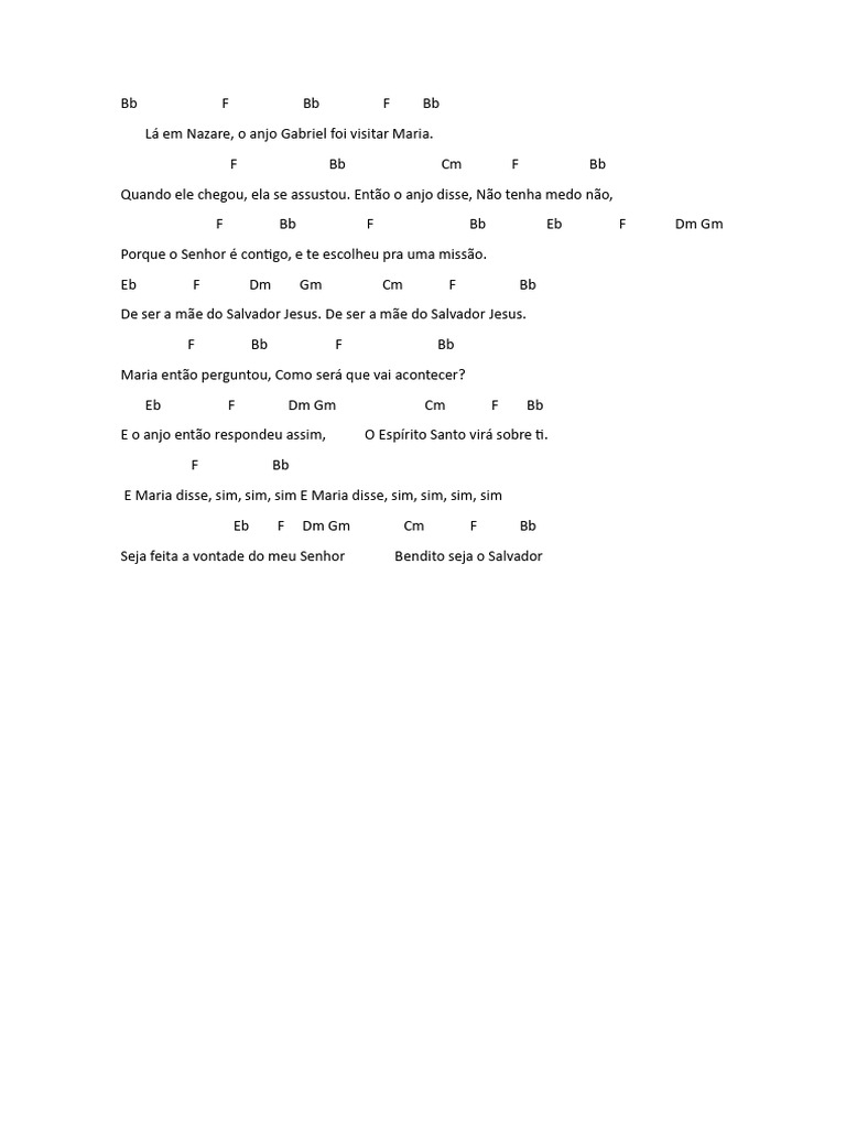 Maria Disse Sim Cifra | PDF