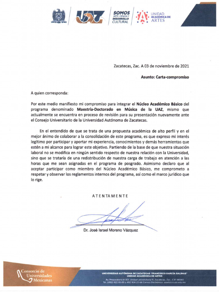 Carta DR Israel Moreno | PDF