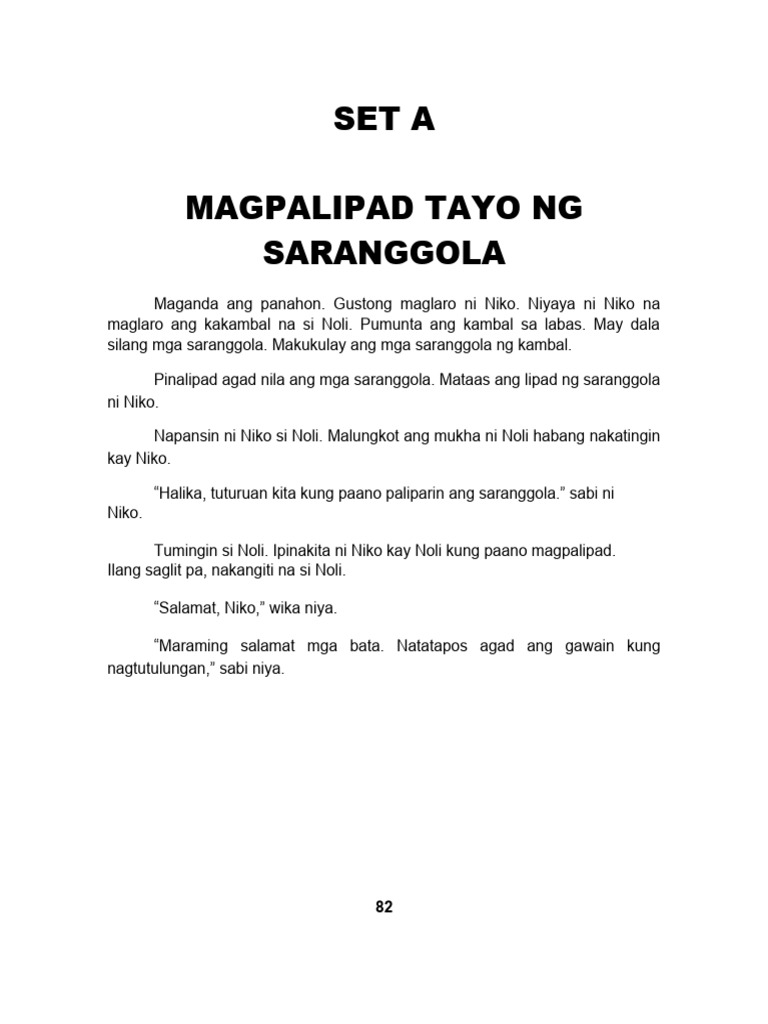Panimulang Pagtatasa Sa Filipino - Grade 3 | PDF