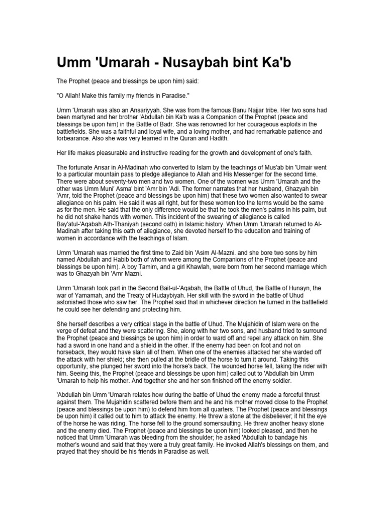 Ummu Umarah | Download Free PDF | Umar | Muhammad