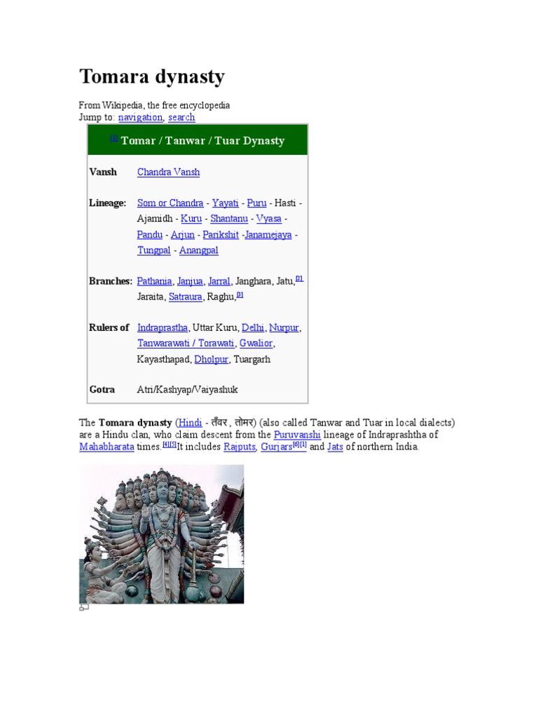 Tomara Dynasty | PDF | Mahabharata | Vaishnava Texts