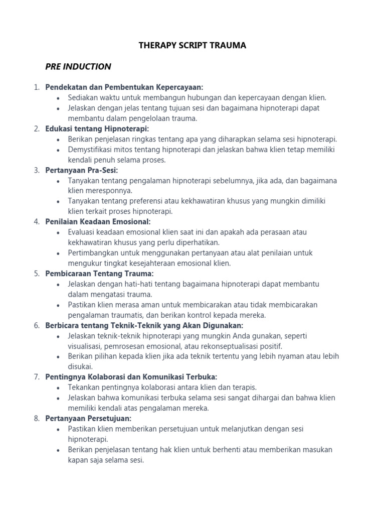 Therapy Script Untuk Trauma | PDF | Karier & Perkembangan | Pengembangan Diri