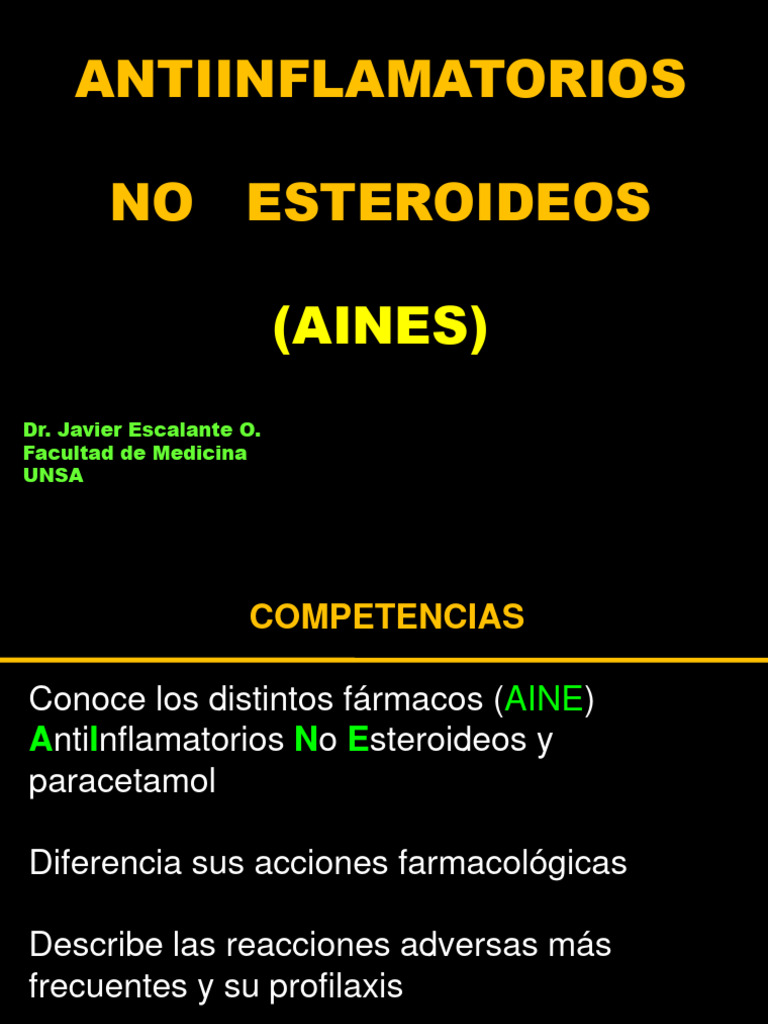 Clasificación y Uso de AINEs | PDF | Droga anti-inflamatoria libre de ...