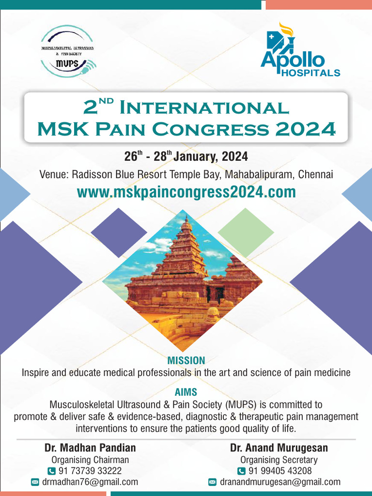Brochure 2nd International MSK Pain Congress-2024 | PDF | Doctor Of Medicine | Osteoarthritis