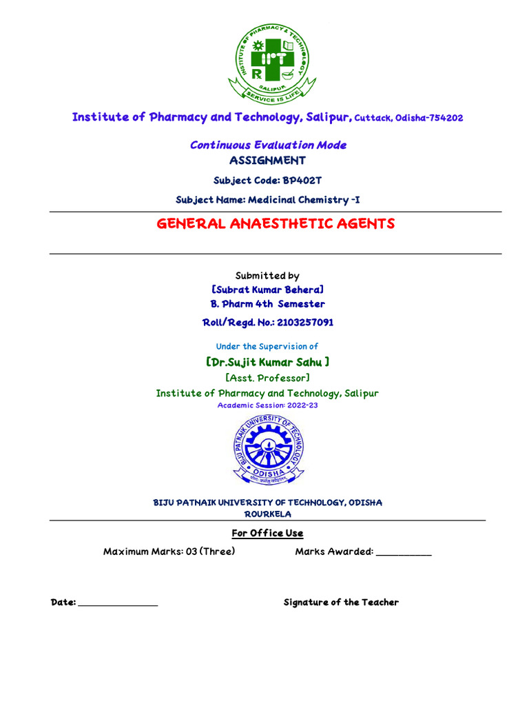 Assignment Front Page-Med | PDF