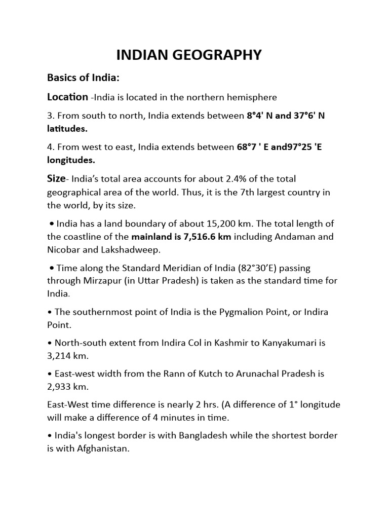 Indian Geography | PDF | Himalayas | Geography