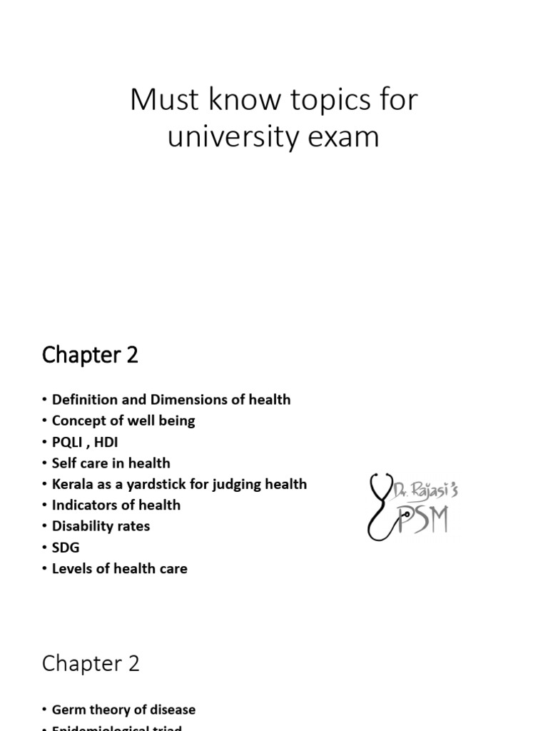 University Exam Health Topics Guide | PDF | Wellness