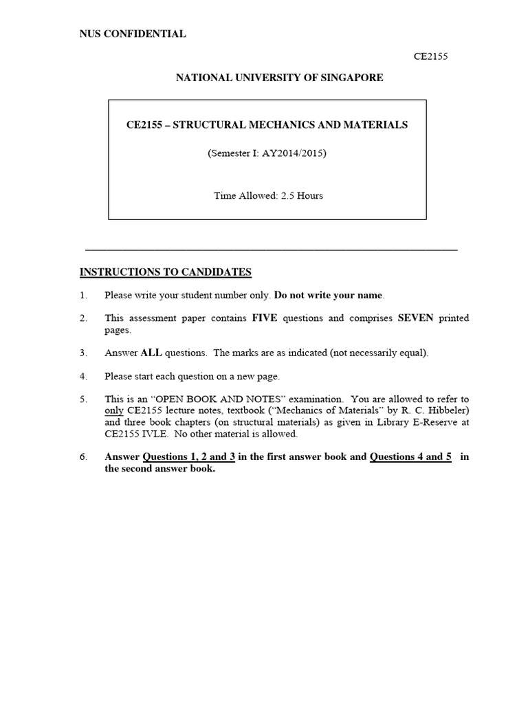 1415sem1 Ce2155 | PDF | Concrete | Cement