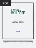 Tarifas y Servicios Banco Lafise | PDF | Transferencia bancaria ...