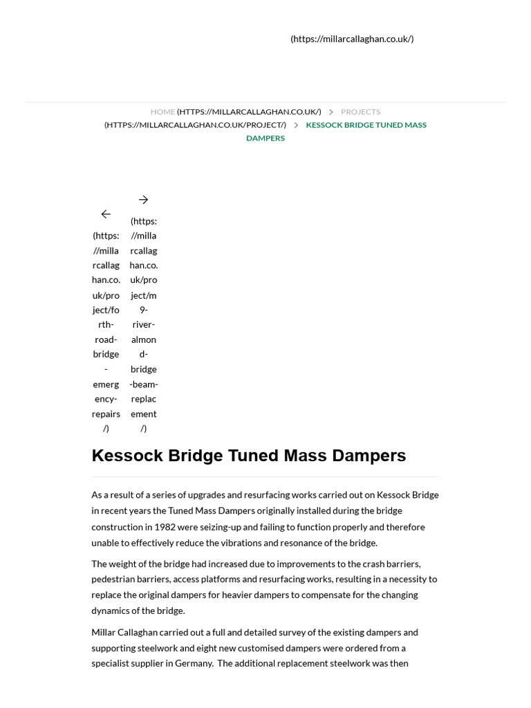 Kessock Bridge Tuned Mass Dampers - Millar Callaghan Engineering Services LTD | PDF | Bridge ...