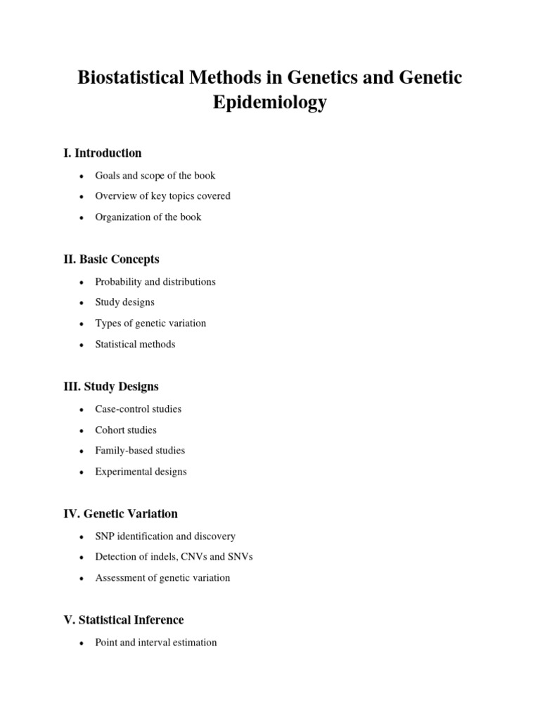 Biostatistical Methods in Genetics and Genetic | PDF | Single Nucleotide Polymorphism | Cohort Study
