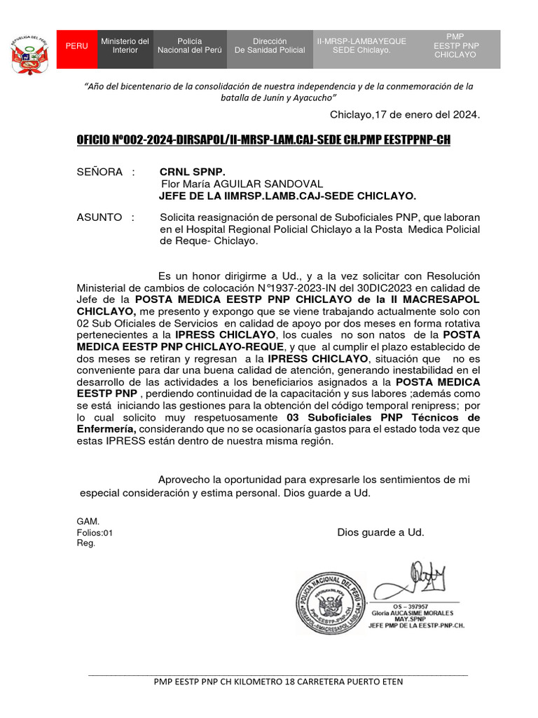 Oficio 002 de La Posta Eest | PDF | América del Sur | Gobierno