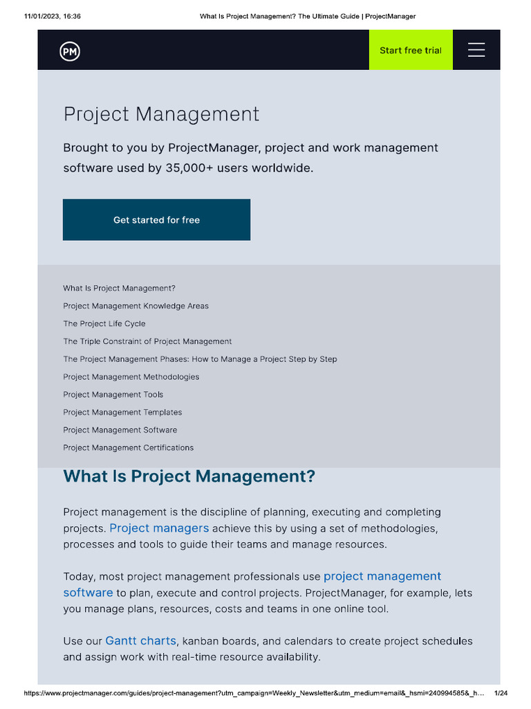 Project Management Overview | PDF