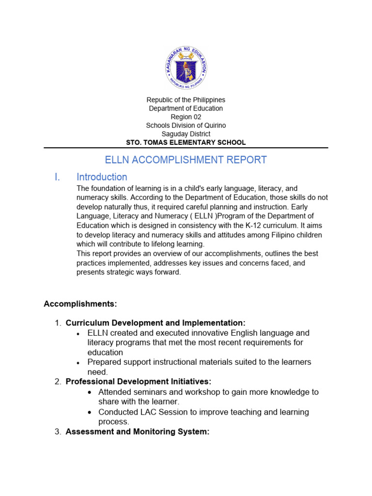 Elln Report | Download Free PDF | Educational Assessment | Literacy