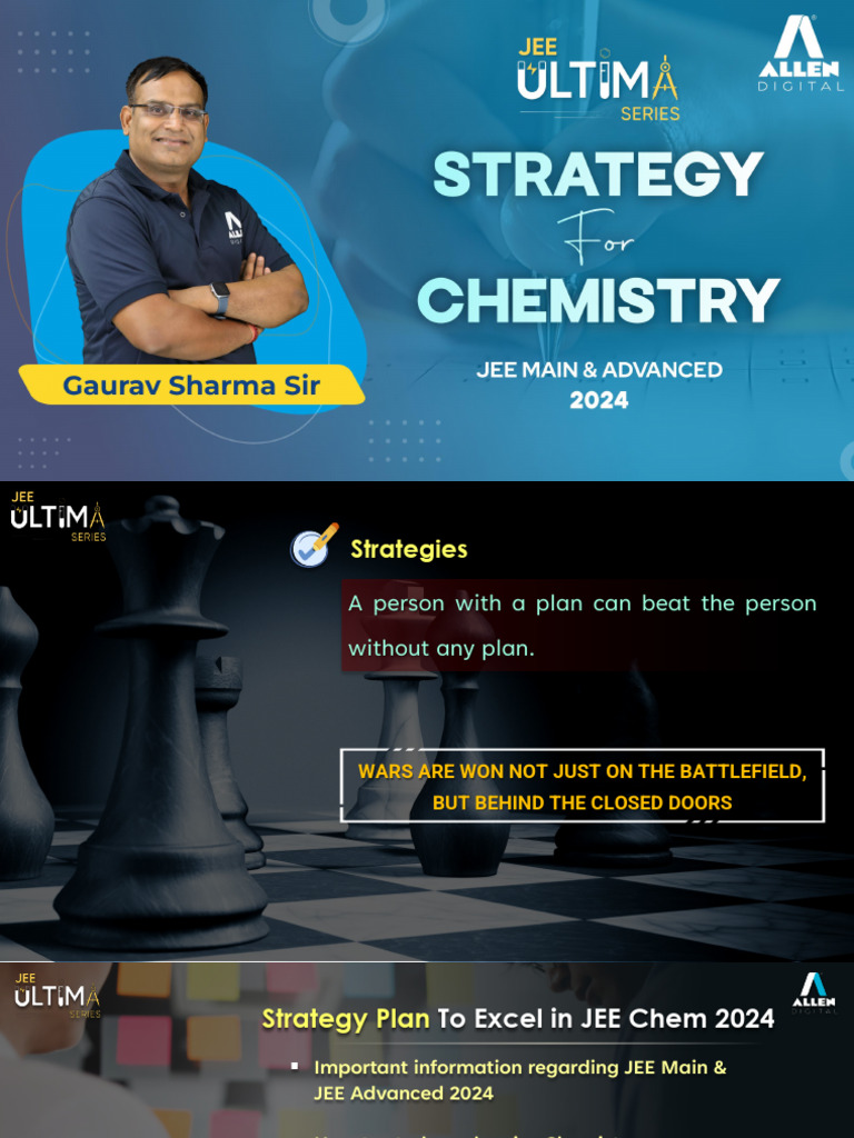 JEE Chemistry Strategy for 2024 | PDF | Physical Chemistry | Materials