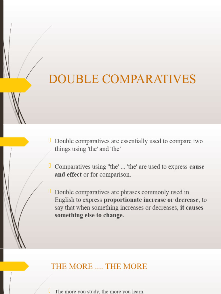 Double Comparatives and Compound Adjectives | PDF