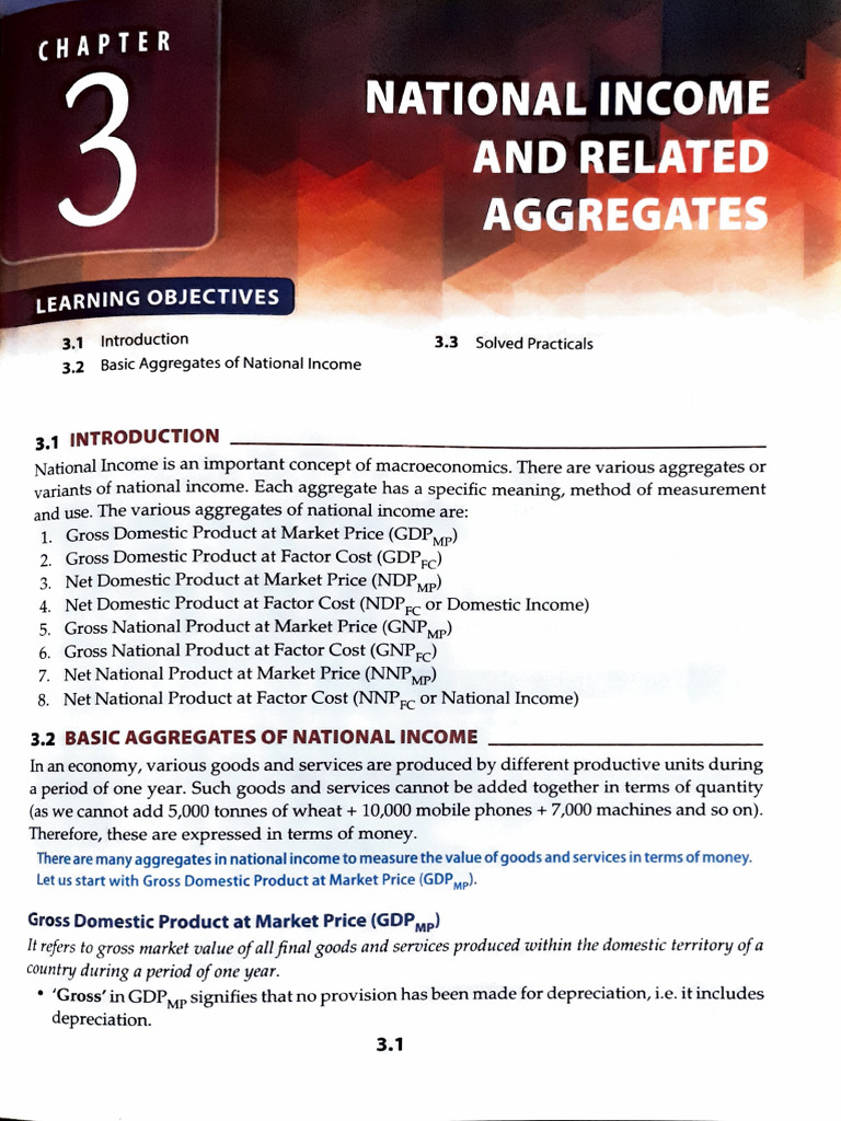 Ch-3 Macro (National Income & Related Aggregates) | PDF