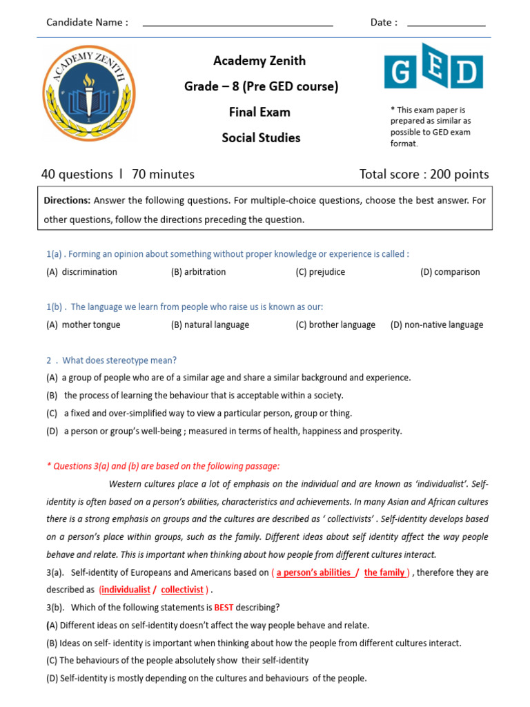 Social Studies (CH 1 To 5) Final Exam | PDF | Greenhouse Effect | Water