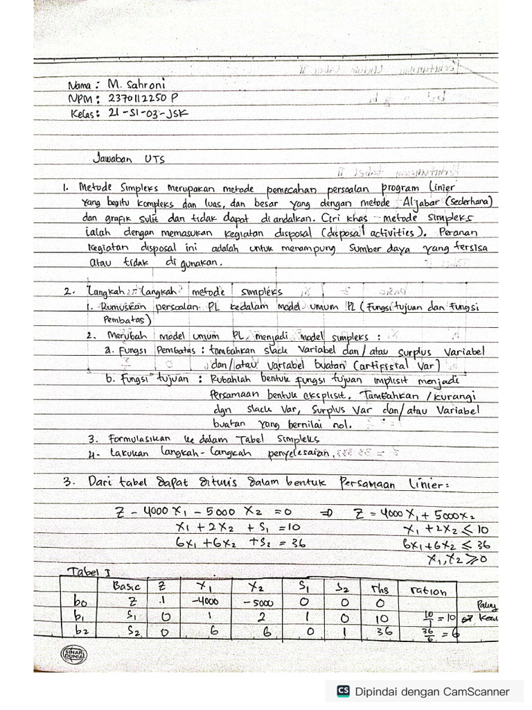 UTS Teknik Riset Operasional-1 | PDF