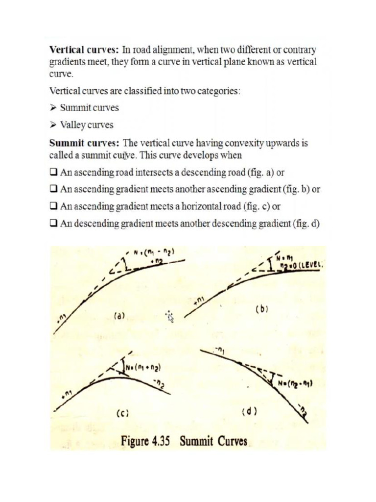 CE-341 L-11 Vertical Curve (Summit, Valley Curve) | PDF