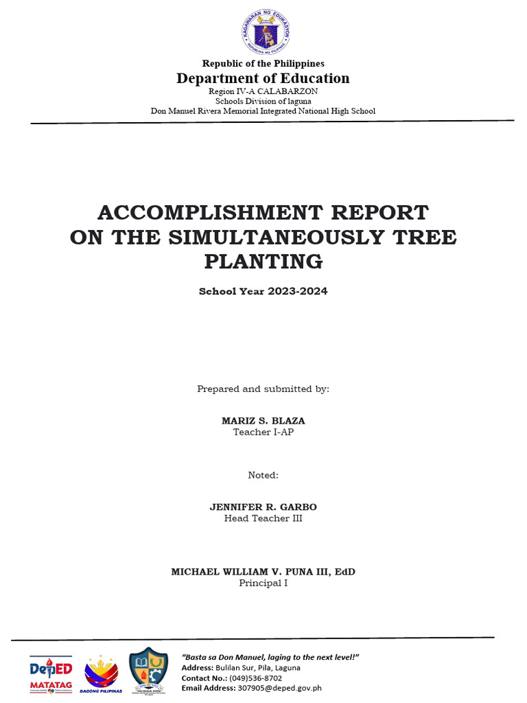 Accomplishment-Report - Tree Planting | PDF | Natural Environment