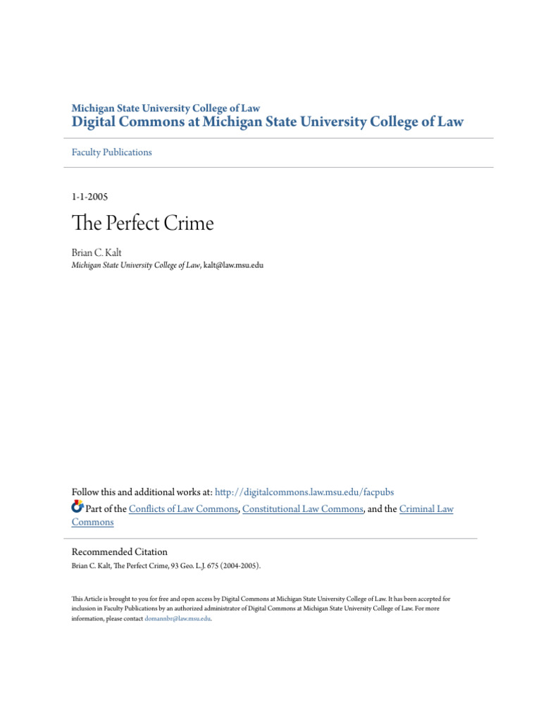 The Perfect Crime - Brian Kalt | PDF | Sixth Amendment To The United ...