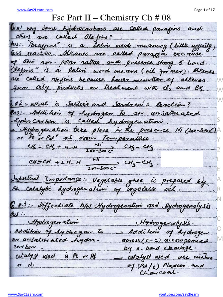 Fsc Part II Chemistry Chapter 8 Guide | PDF
