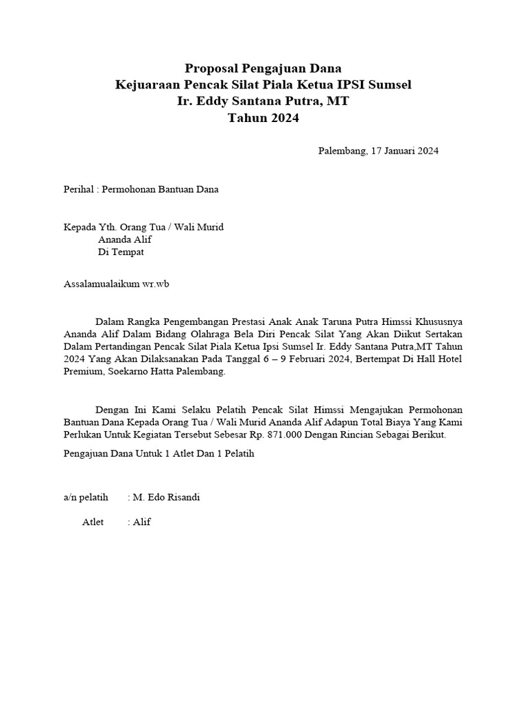 Proposal Pengajuan Dana | PDF